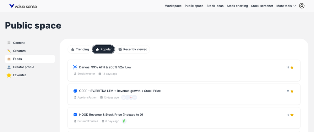 ValueSense Public Space - Community Investment Ideas